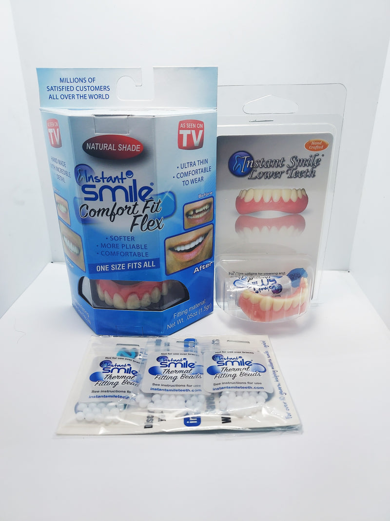 Instant Smile Comfort Flex Natural + Lower Veneers + 3 Packs Impression ...